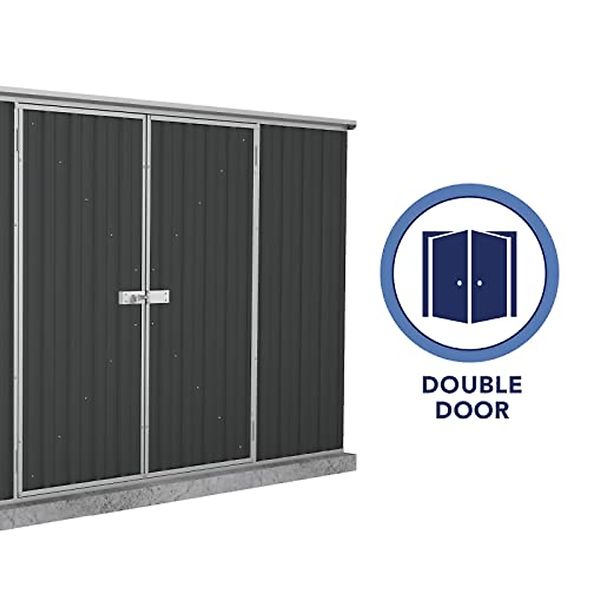 ABSCO Premier 10 x 10 Ft. Metal Storage Shed, Aluminum and Steel Utility Tool Shed, Outdoor Storage for Backyard, Lawn Patio, 100 Sq. Ft., Monument Gray (MN30302GK-PTX)
