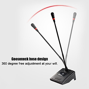 SYH&AQYE Gooseneck Wireless Microphone, 6.35 to 3.5mm Adapter Desktop Microphone, Table Mounted Condenser Mic for Conference, Studio Audio Recording