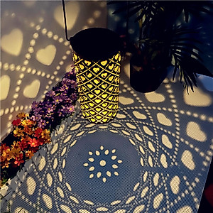 Backbayia Solar Lantern Hanging Outdoor Retro Lantern Hanging Home Garden Lights Decorative