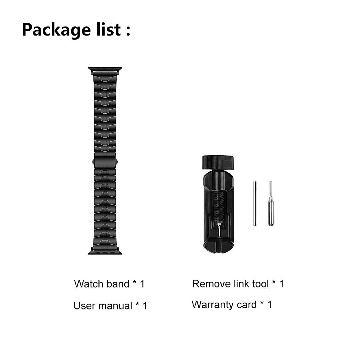 LDFAS Compatible for Apple Watch Band 49mm 45mm 44mm, Titanium Metal Watch Bands with Enhanced Durability Version Compatible for Apple Watch Ultra/SE, Apple Watch Series 8/7 Band, Black