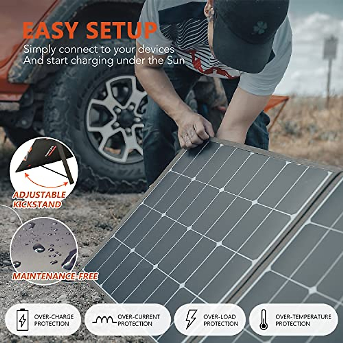 AIMTOM Rebel 440 Solar Generator SolarPal 100W Foldable Monocrystalline ETFE Solar Panel Combo, 440W Power Station Lithium Battery Pack with 110V AC USB USB-C 12V DC for Camping Outdoor Home Emergency