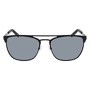 Calvin Klein Men's CK20123S Square Sunglasses, Matte Black/Solid Smoke, One Size
