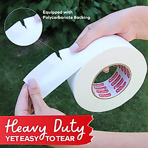 XFasten White Duct Tape Heavy Duty Waterproof 2 Inch x 50 Yards (5-Pack, 750ft Total) 11 mils Super Strong HVAC Duct Tape White Color for Indoor, Automobile, Repair, Patching and Outdoor Use