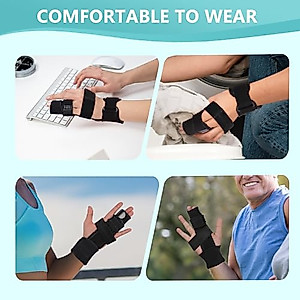 fibee Trigger Finger Splint, Adjustable Two Finger Splint Full Hand and Wrist Brace Support, Metal Straightening Immobilizer Treatment for Sprains, Mallet Injury, Arthritis(S/M)