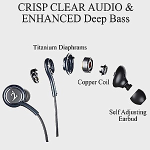 PRO Stereo Headphones Compatible with Your Motorola Moto Z3 Play with Hands-Free Built-in Microphone Buttons + Crisp Digital Titanium Clear Audio! (USB-C/PD)