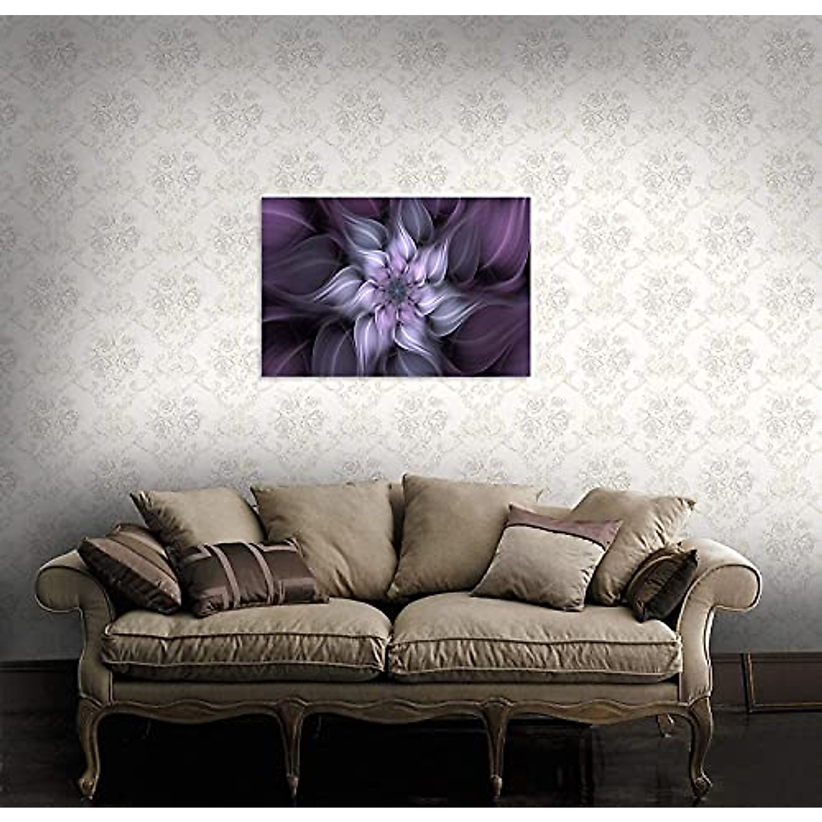 TutuBeer 1 Panel Bauhinia Chinese Redbud Purple Flower Plant Botany Picture Flower Artwork Oil Painting on Canvas Stretched and Framed 24x36 inch Print Home Decor Living Room Bedroom Wall Art Hanging