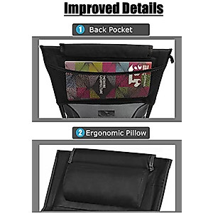 AnYoker Camping Chair, 2 Way Compact Backpacking Chair, Portable Folding Chair, Beach Chair with Side Pocket, Lightweight Hiking Chair 016 (Ink 2 Pack)