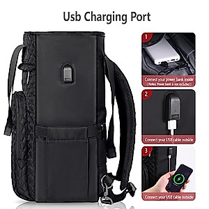 LAFARBE 17 Inch Laptop Backpack for Women Men Business Travel Work Tote Bag, Large Convertible Casual Daypack with USB Charging Port & RFID Pockets, Wide Open College Backpack, Black