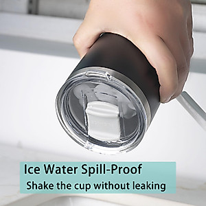 20 oz Black Stainless Steel Double Wall Vacuum Insulated Tumbler with Lid Of MacSlider - Dishwasher Safe & Spill Proof Travel Coffee Cup & Mug For Men - Durable Coating Scratch Resistant Outdoor