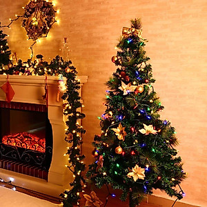 LOENDE Battery Operated String Lights with Timer Christmas Lights 100 LED 8 Modes String Lights Mini Lights Set for Indoor Outdoor Wedding Party Home Garden Wreath, Waterproof, Multicolored