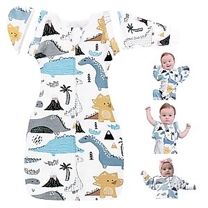 Nearkoi Baby Transition Swaddle Sack,Baby Sleeping Bag with Arms Up,Pure Cotton,Baby Sleep Sack for Appease The Baby,Blue,13-19lbs