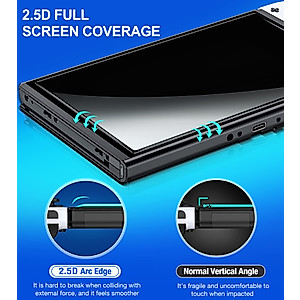 ELISWEEN 3-Pack Switch OLED Screen Protector Tempered Glass with Auto Alignment Kit for 2021 Nintendo Switch OLED Screen Protector, 9H/2.5D/0.33mm Thickness Dockable Hd Screen OLED Screen Protector
