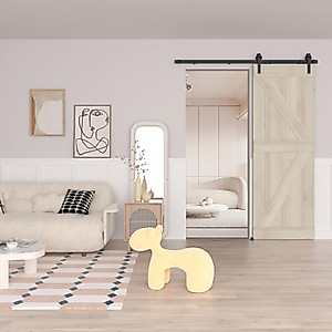 Dondelight Barn Door Hardware Kit 5FT, Heavy Duty Modular Sliding Door Track Hardware Set for Interior & Exterior Doors