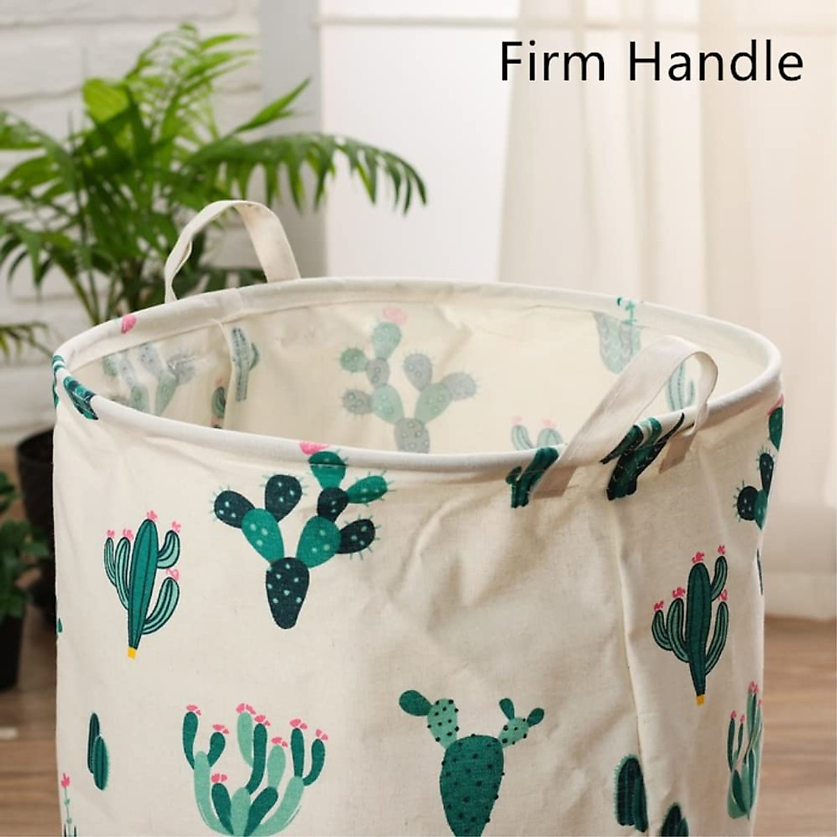 Large Green Catcus Laundry Hamper Bucket for Storage Bin,Kids Room, Home Organizer, Nursery Storage, Baby Hamper with Cactus Design
