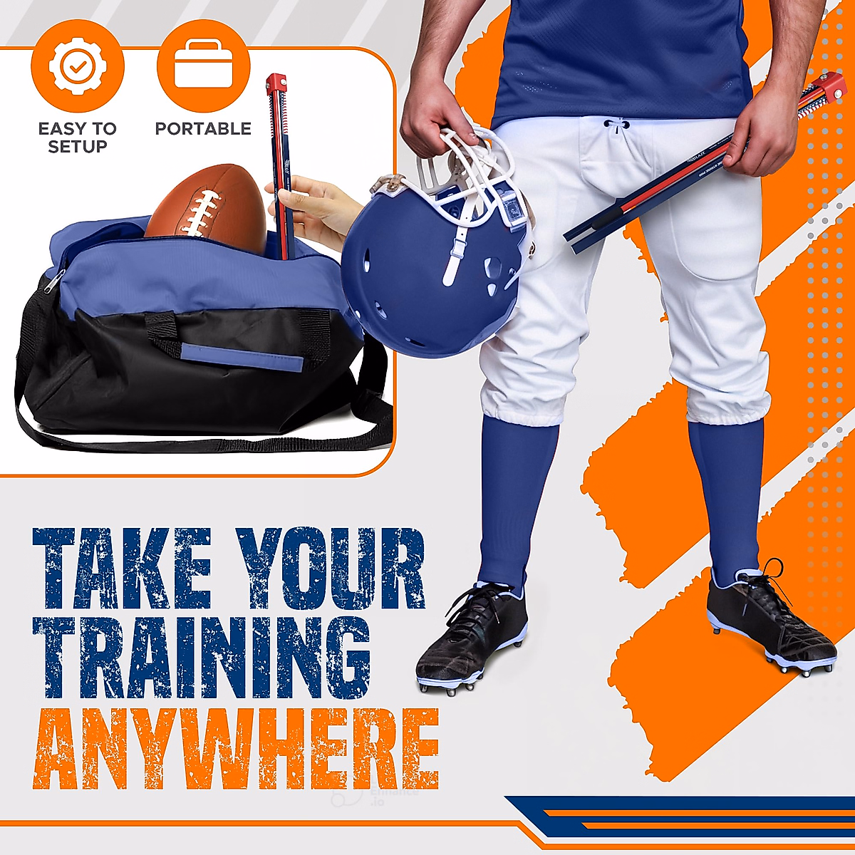 True Strike Pro Football Kicking Tee - Ultimate Football Tee Compatible with All Ball Sizes, Bonus Goal Kicking Tracker, Field Goal Football Holder