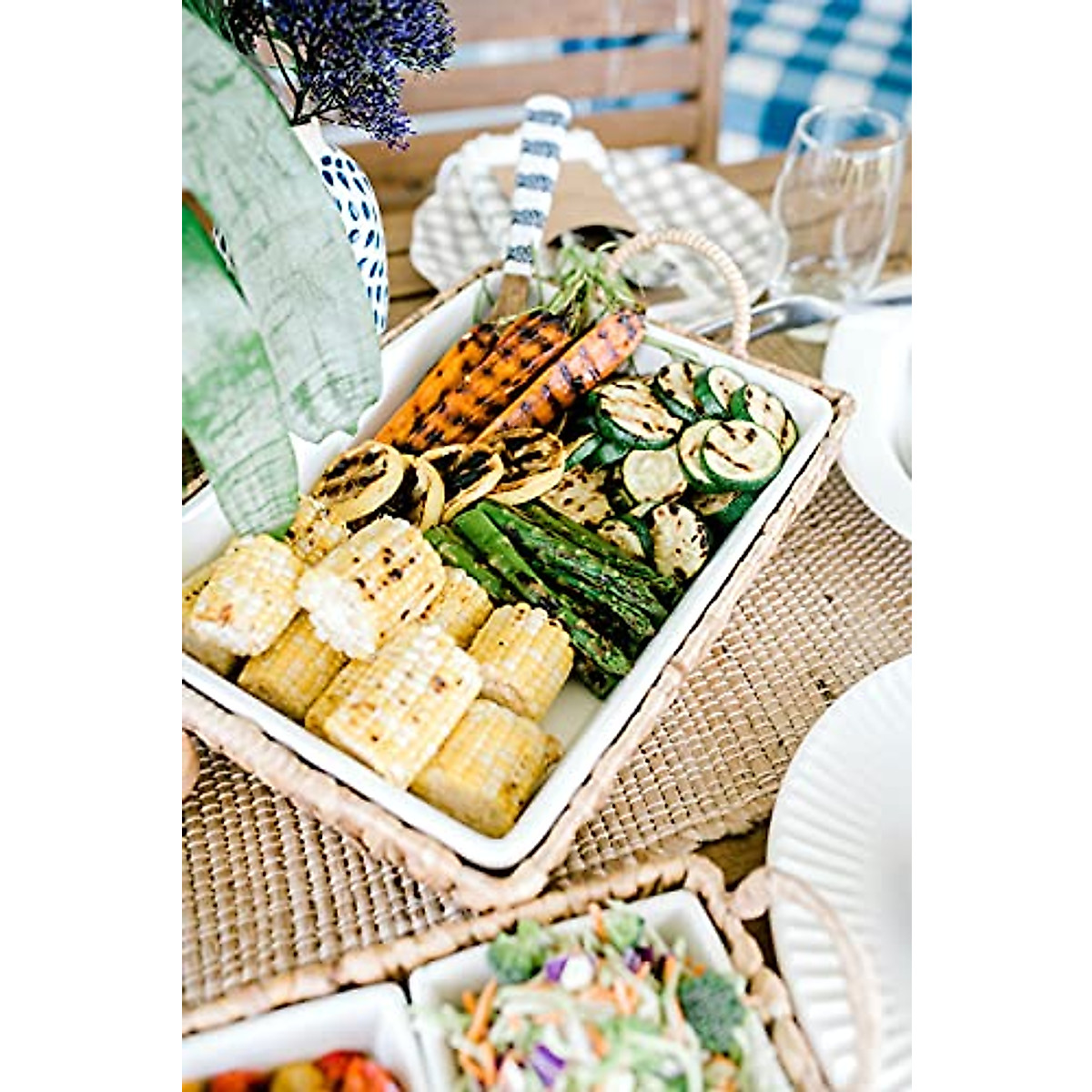 Mud Pie Hyacinth Basket Set, small baker 7" x 11" | large baker 13" x 18 1/2"