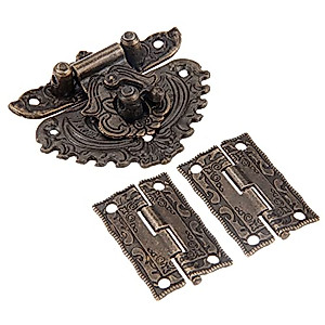 GAFENO Latch Lock Antique Bronze Furniture Hardware Box Latch Hasp Toggle Buckle Decorative Cabinet Hinges for Jewelry Wooden Box