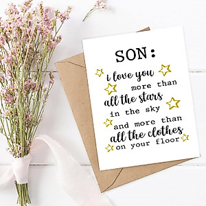 Emily gift Card For Son -Funny Card For Son -Son's Birthday Card -Teenage Son -Recycled Son Card -Joke Card For Son - Son Card -Eco Friendly Card