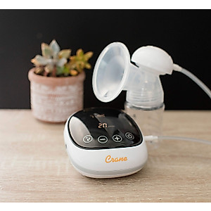 Crane Double Electric Cordless Rechargeable Breast Pump, Portable, Closed System, Overflow Protection