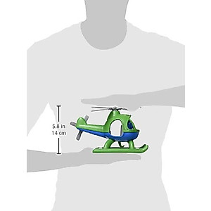 Green Toys Helicopter, Green/Blue CB - Pretend Play, Motor Skills, Kids Flying Toy Vehicle. No BPA, phthalates, PVC. Dishwasher Safe, Recycled Plastic, Made in USA.