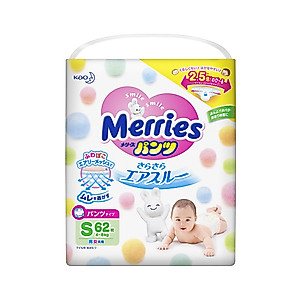 Kao Diapers Merries Sarasara Air Through Pants S-Size, Parallel Import Product, Made in Japan (Pants s-size/62 Pairs)