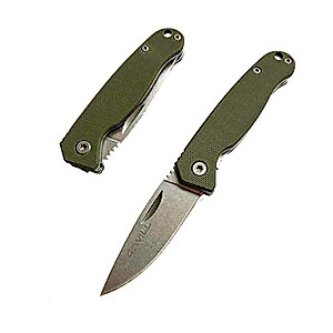 Small Keychain Thin Lightweight Pocket Knife for Kids, Men, Women Everyday Carry, Stainless Steel Blade G10 Handle Mini Pocket Folding Knife for Camping, Hunting, Survival, Outdoors (Green-B) …
