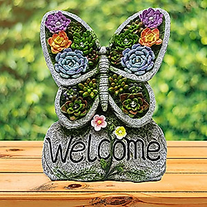 AWLLY Butterfly Garden Statues Outdoor Decor Sculptures, Garden Figurines, Patio, Lawn, Yard Art Decoration