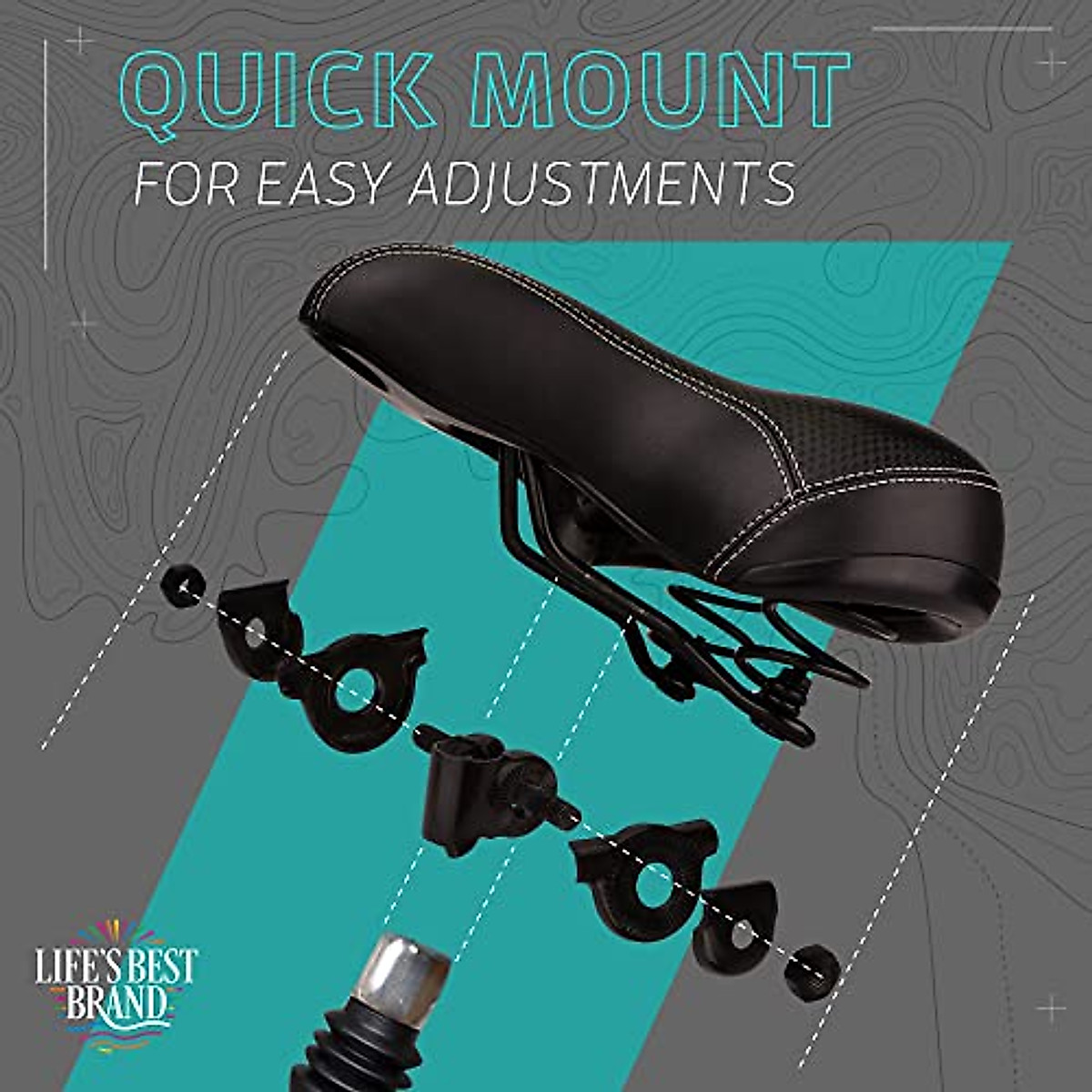 Most Comfortable Bike seat from Life's Best Brand - Kids Love it - Pain Free Universal Saddle - Great Exercise Bike seat - Mountain Bike - Cruiser - Any Age