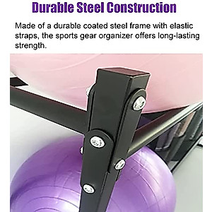 DERTEIO Freestanding Yoga Ball Storage Holder Stand, Black Steel Floor Yoga Mat/Yoga Balls Rack, Sports Ball Organizer for Gym/Workout Room (Size : 3 Tier)