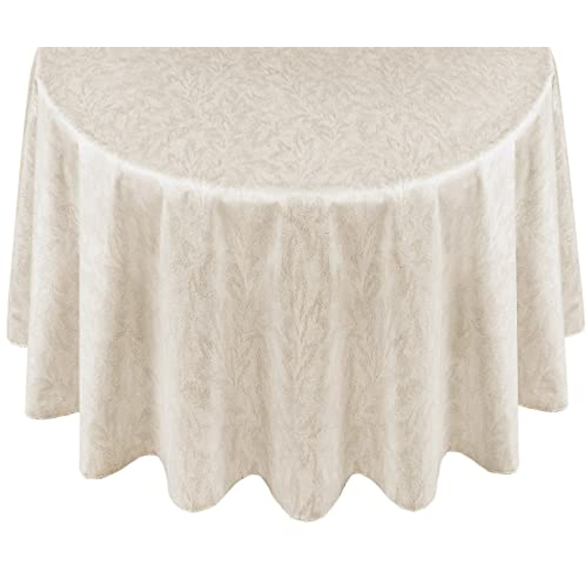 Newbridge Taupe Napa Leaf Solid Color Vinyl Flannel Backed Tablecloth, Hotel Quality Indoor/Outdoor Patio, Kitchen, BBQ, Dining Room Vinyl Tablecloth, 60” x 84” Oval