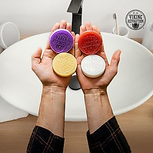 Viking Revolution Shaving Soap for Men - Shave Soap for Use with Shaving Brush and Bowl for Smoothest Wet Shave, Shaving Soap Puck - 4 Pack Variety, Each Pack 2.5oz
