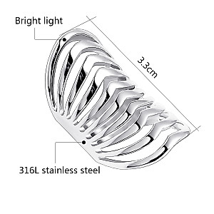 COUYA Polished Stainless Steel Split Style Ring Multilayer Stacked Knuckle Finger Rings Band (7)