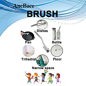 AncBace Dish Brush Kitchen Cleaning Brush Bottle Brush Bathroom Scrub Brushes Sink Household Pot Pan Edge Corners Tile Lines Brush with Stiff Bristles