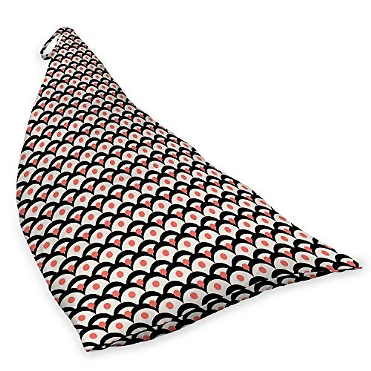 Lunarable Japanese Art Lounger Chair Bag, Simple Retro Pattern with Wave Rounds and Scales, High Capacity Storage with Handle Container, Lounger Size, Eggshell Charcoal Grey
