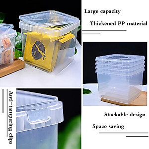 SHPii Square Clear Deli Containers with Lids, BPA-Free, Freezer and Microwave Safe Food Storage Containers, Reusable Airtight Containers, Meal Prep, Take-out, Restaurant Supplies.(10 pcs)