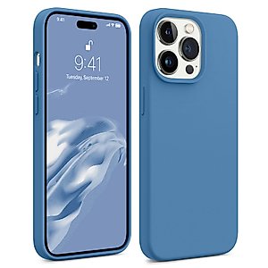 AOTESIER Shockproof Designed for iPhone 14 Pro Max Case, [Food Grade Silicone] [Military Drop Protection] with Anti-Scratch Lining Protective Phone Case for 14 ProMax, 6.7 inch, Azure Blue