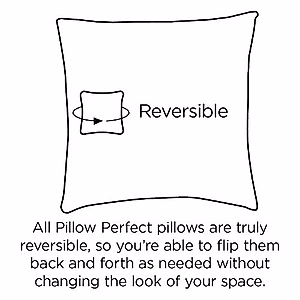 Pillow Perfect Monti Chino Solid Indoor/Outdoor Wicker Patio Seat Cushion Reversible, Weather and Fade Resistant, Round Corner - 19" x 19", Orange, 2 Count