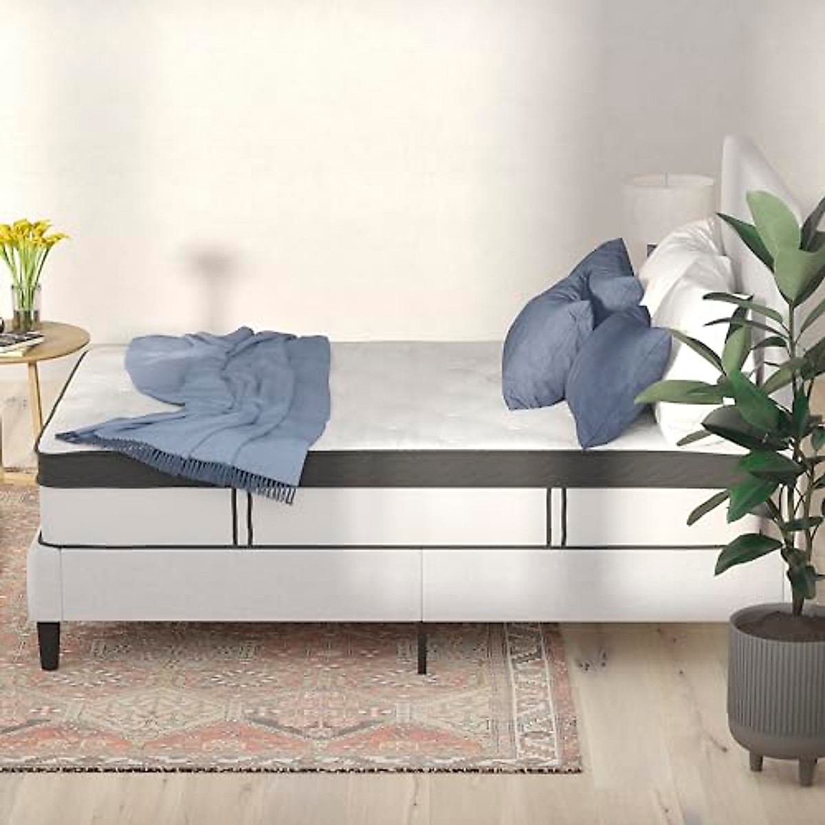 Flash Furniture Capri Comfortable Sleep 12 Inch CertiPUR-US Certified Memory Foam & Pocket Spring Mattress, Full Mattress in a Box White