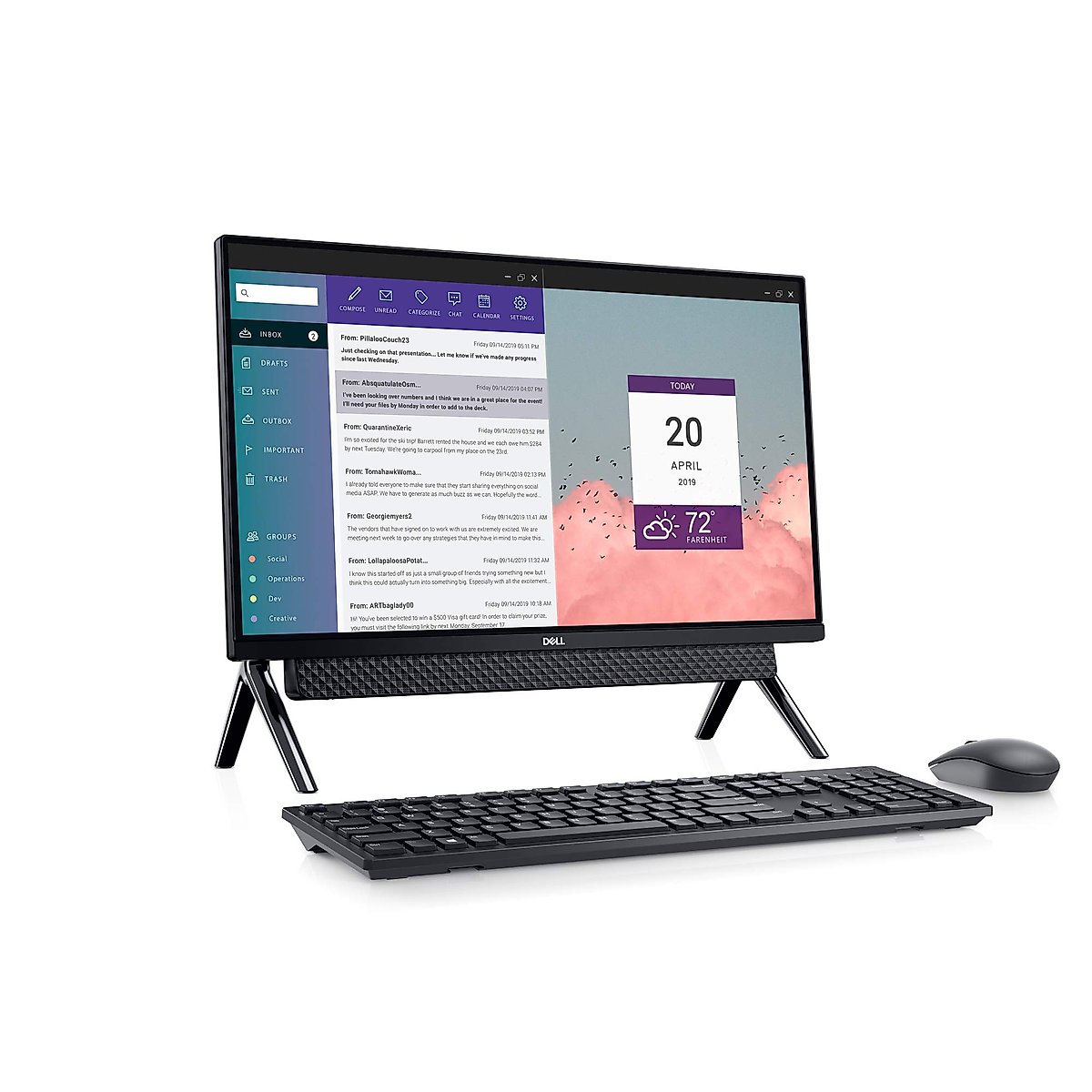 Dell Inspiron 5400 AIO 23.8 Inch FHD Touchscreen All in One, Intel Core i3-1115G4, 8GB 2666MHz DDR4 RAM, 1TB SATA HDD, Intel UHD Graphics, Windows 10 Home