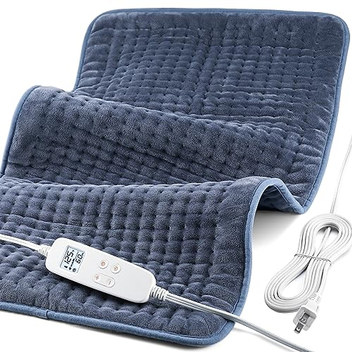 Heating Pad for Back Pain Relief, Extra Large 33 x 17", Portable Heating Pad for Shoulder, Neck, Cramp, Menstrual Pain, with Upgraded 6 Timer & 6 Temperature Controller