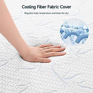 ONBRILL 2 Inch Memory Foam Mattress Topper King, Bamboo Charcoal Dual Layer Foam Bed Topper in a Box, Removable Knit Cover with Non-Slip Design, Pressure Relief, CertiPUR-US Certified