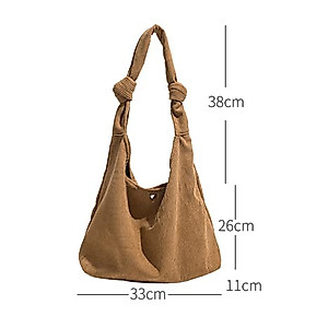 Womens Tote Bag Shoulder Bag Corduroy Messenger Bag Handbags Chic Hobo Bag Purses for Women School Shopping Travel