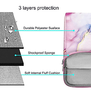 MOSISO Laptop Shoulder Bag Compatible with MacBook Air 13 inch A2337 A2179 A1932/Pro A2338 A2251 A2289 A2159 A1989 A1706 A1708, Polyester Sleeve with Trolley Belt Marble MO-MBH216 & Laptop Backpack