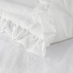 Sahaler Blush Coral Pink Ruffle Crib Quilt Baby Girl Bedding Blanket Comforter Nursery Boys Girls Quilt (White Ruffle Blanket)