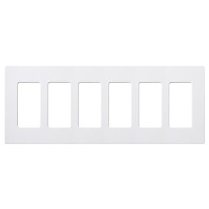 Lutron Electronics CW-6-WH Claro 6-Gang Wallplate, White