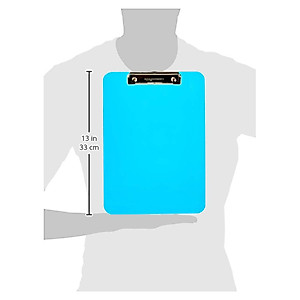 Amazon Basics Plastic Clipboards, Assorted Color , Pack of 6