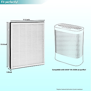 Lhari VA-EE004 Replacement Filter, Compatible with VAVA 3-in-1 VA-EE004 Air Purifier, True HEPA & Activated Carbon Filter Set, 2-Pack