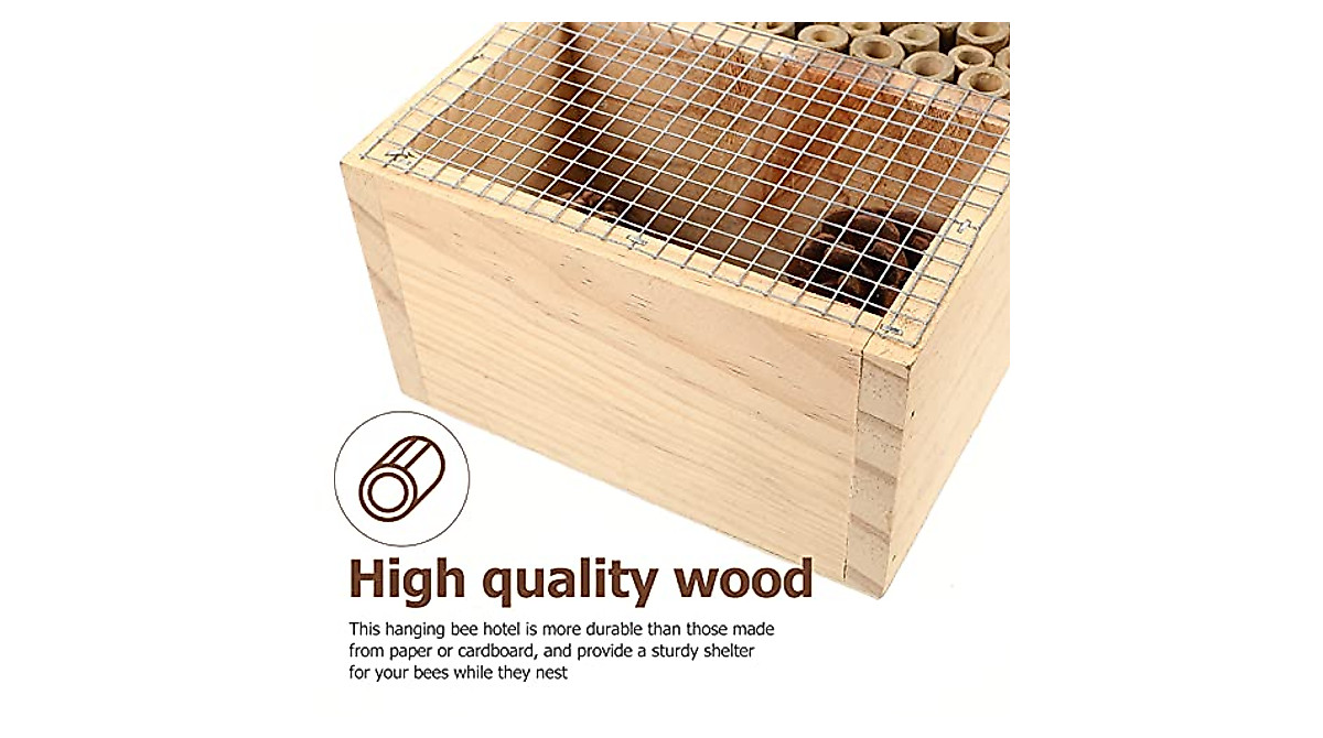 Happyyami Mason Bee House for Pollinators Garden Enhancer