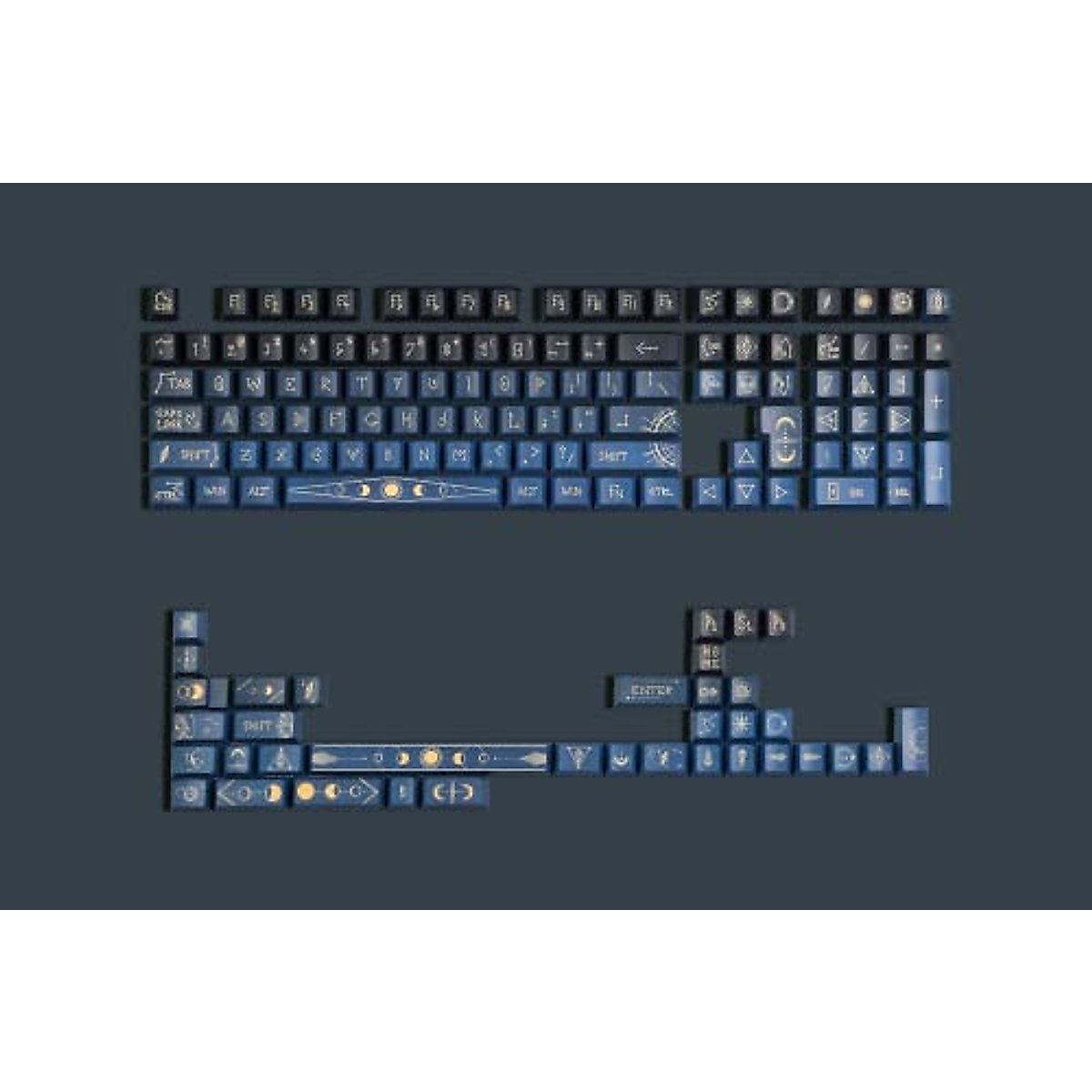 TRUSYO PBT Keycaps 145 Set for Star Spectrum, Five-Sided Thermal Sublimation, Original Height，61/87/98/104/108 Keys Suitable for Mechanical Keyboard(Keyboard not Included)