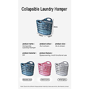 Collapsible Laundry Hamper, Large Clothes Hampers for Laundry,Fold Flat Easy Breathable Store Clothes High Capacity Laundry Basket Hamper, PP Plastic Storage Laundry Basket with Dual Handles,Toys Organizers and Storage Laundry Bin，laundry classifier，Pla